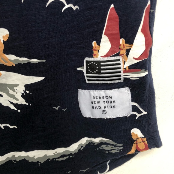 Reason | Shirts | Reason Surfer Girl Wave Graphic T Shirt Navy Blue ...